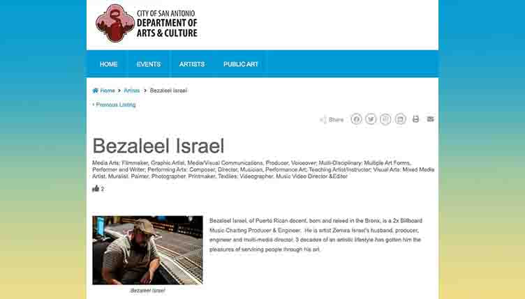 San Antonio Texas Artist Bezaleel Israel – Zemira Israel - Bezzemi ...